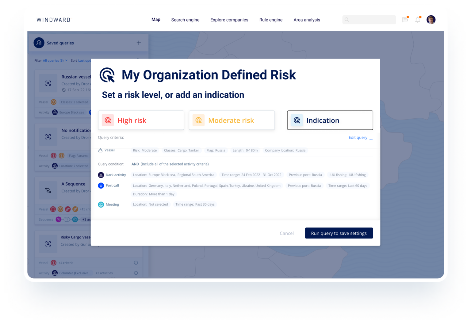 Windward Organization Defined Risk for Maritime Management